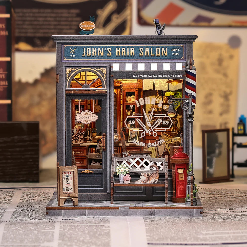 John's Hair Salon DIY Miniature House – surplusfun