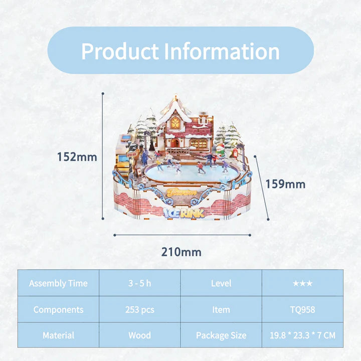 Ice Rink Spinning Skater 3D Wooden Puzzle – surplusfun